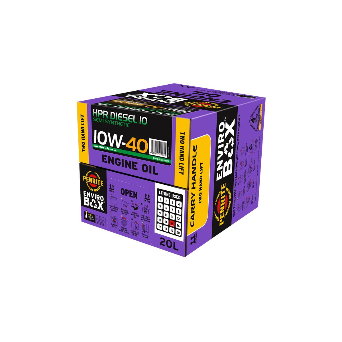 Penrite Penrite Semi Synthetic HPR Diesel 10W-40 Engine Oil Enviro Box ...